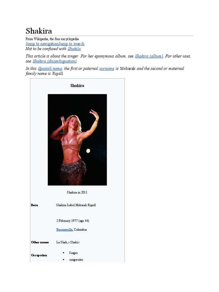 Shakira | PDF | Pop Music | Music Industry