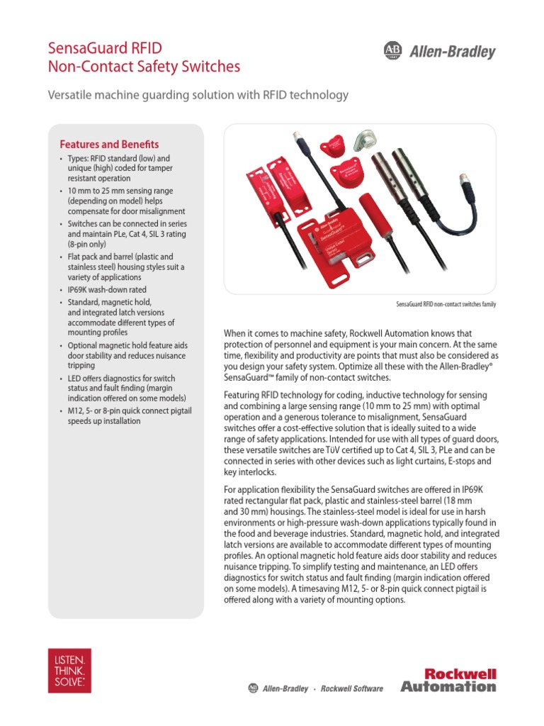 Sensaguard Rfid Non-Contact Safety Switches: Versatile Machine Guarding ...