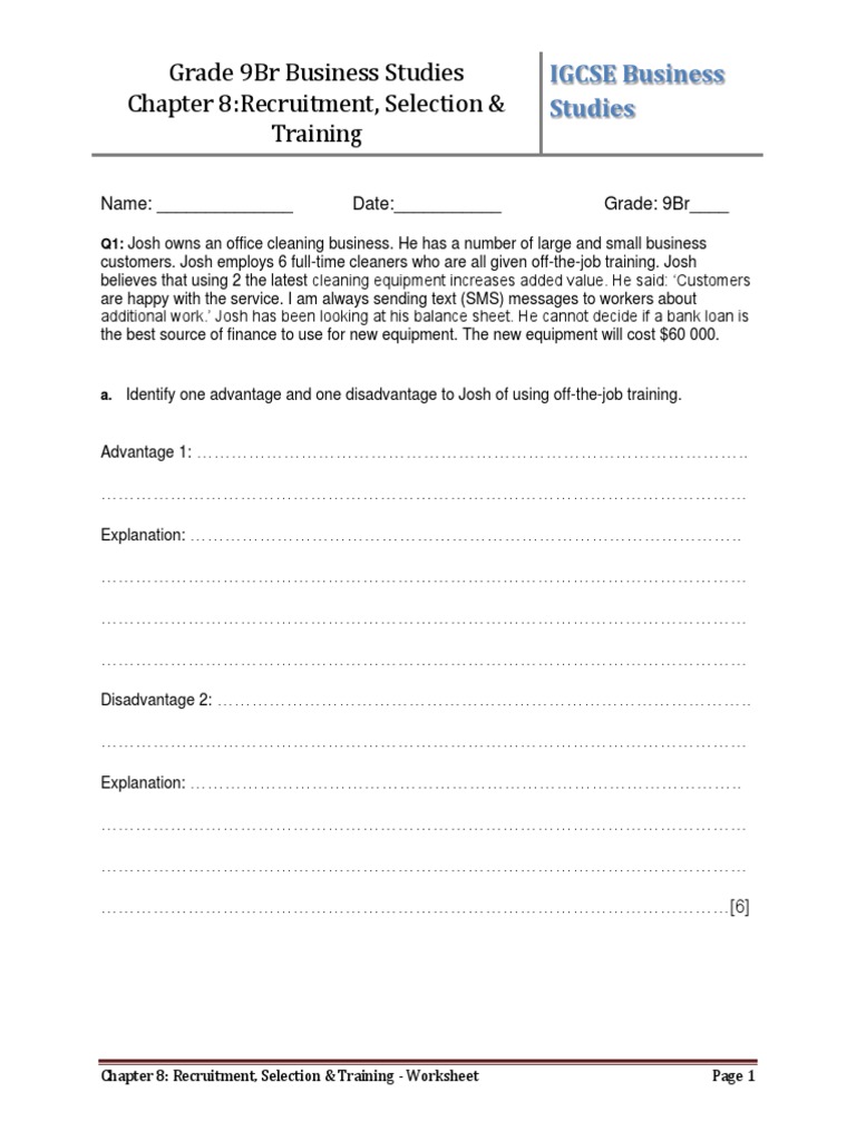 Recruitment and Selection in Business Studies | PDF | Knowledge | Theory