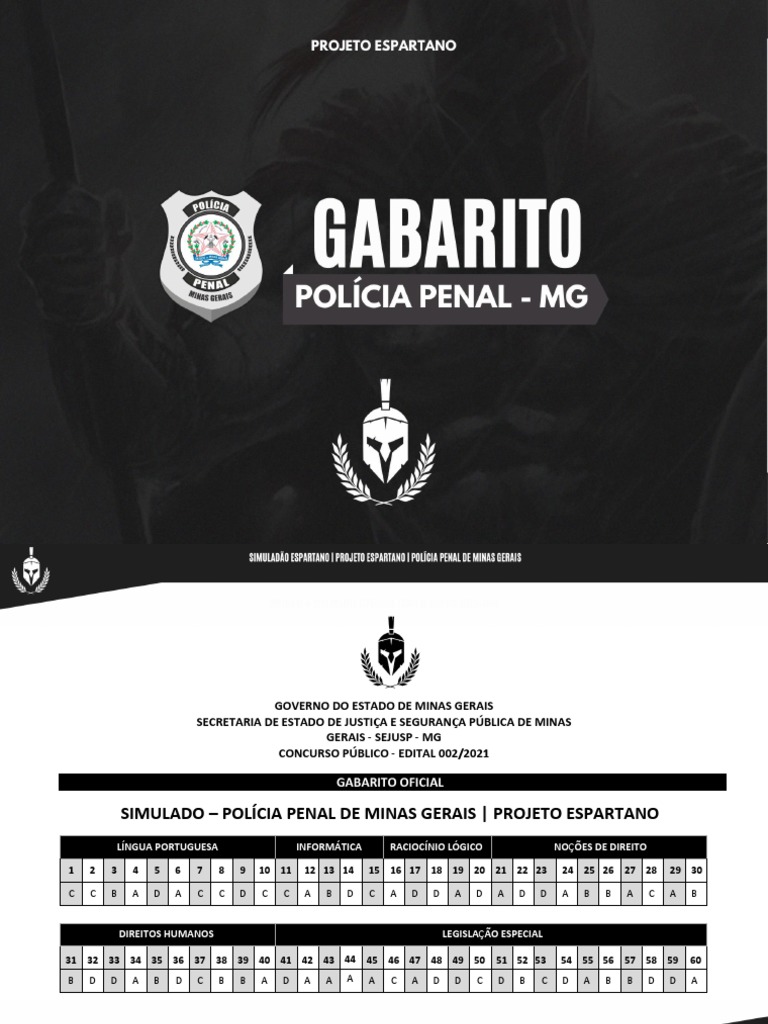 Gabarito - Projeto Espartano | PDF