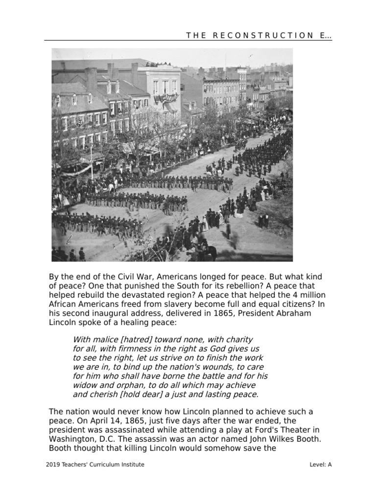 Lesson 23 The Reconstruction Era | PDF | Reconstruction Era | Jim Crow Laws