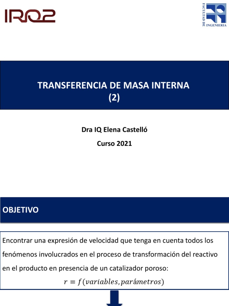Transferencia de masa interna y módulo de Thiele | PDF | Catálisis ...