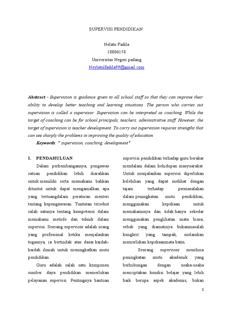 Artikel Supervisi Pendidikan | PDF