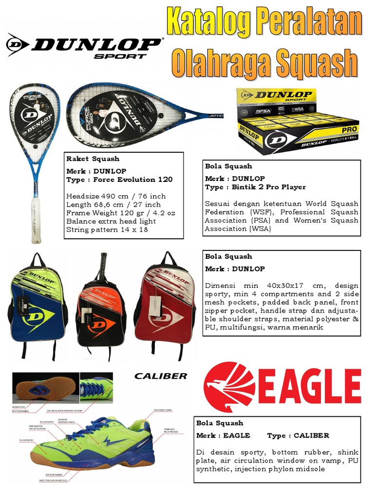 Katalog Peralatan Squash | PDF