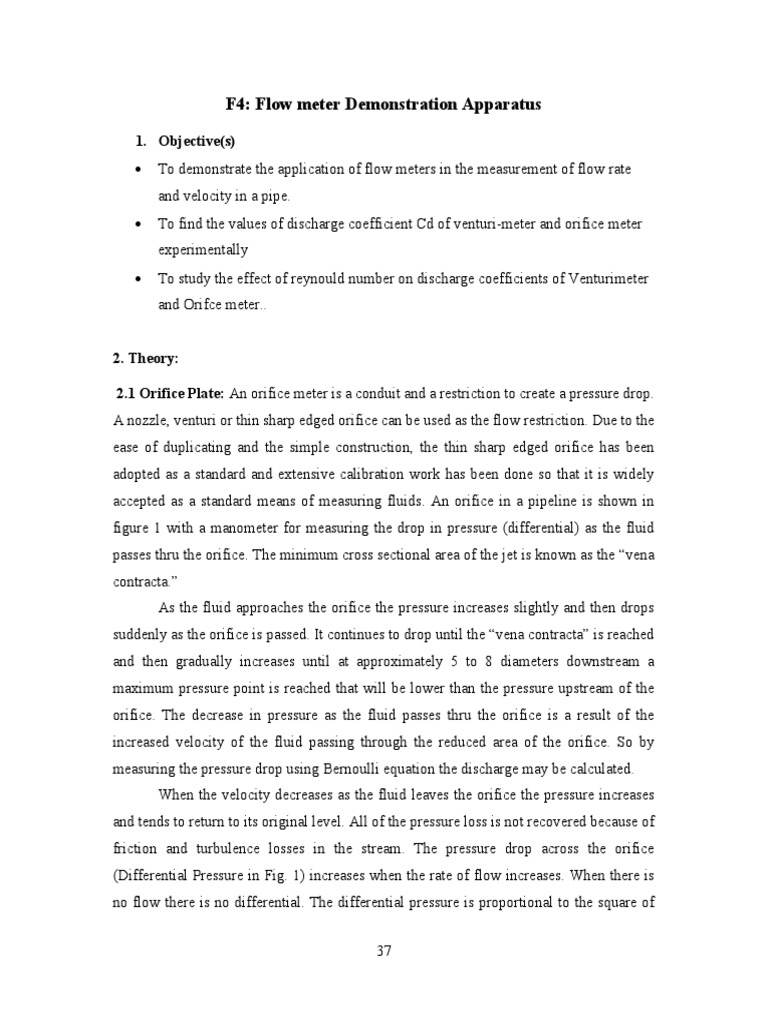 Flow Meter Experiment Guide | PDF | Applied And Interdisciplinary Physics | Liquids