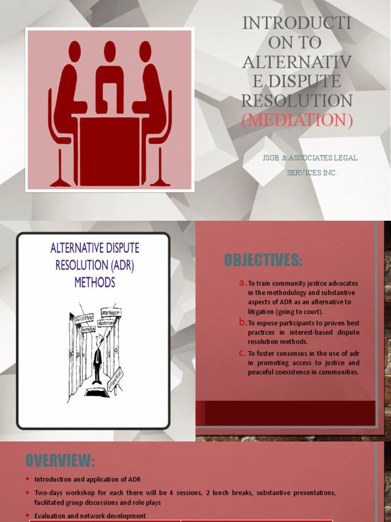 Introduction To Adr | PDF | Alternative Dispute Resolution | Mediation