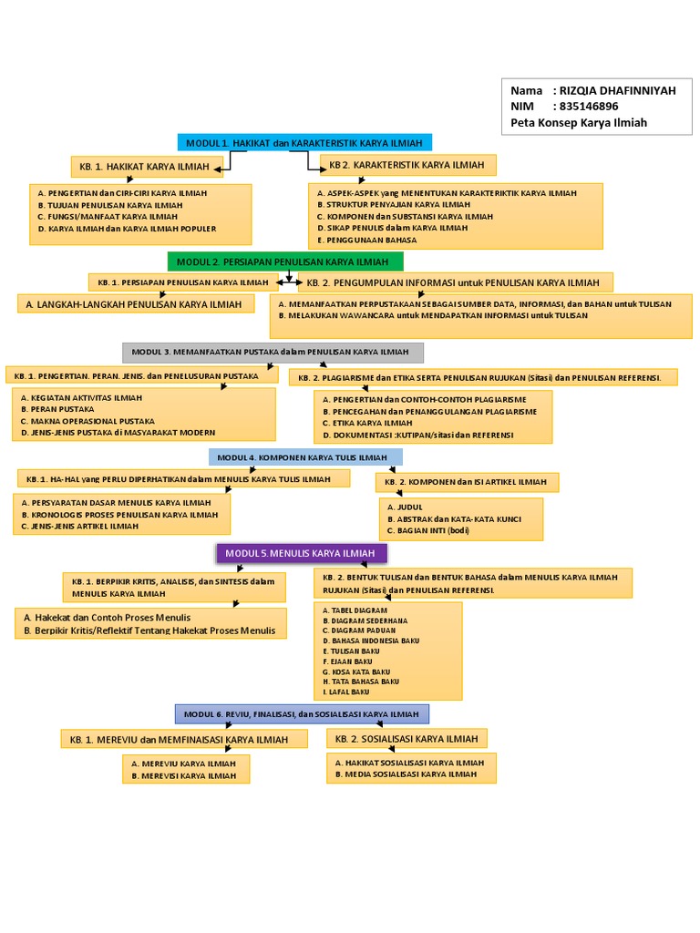 Peta Konsep Karya Ilmiah (Rizqia Dhafinniyah) | PDF