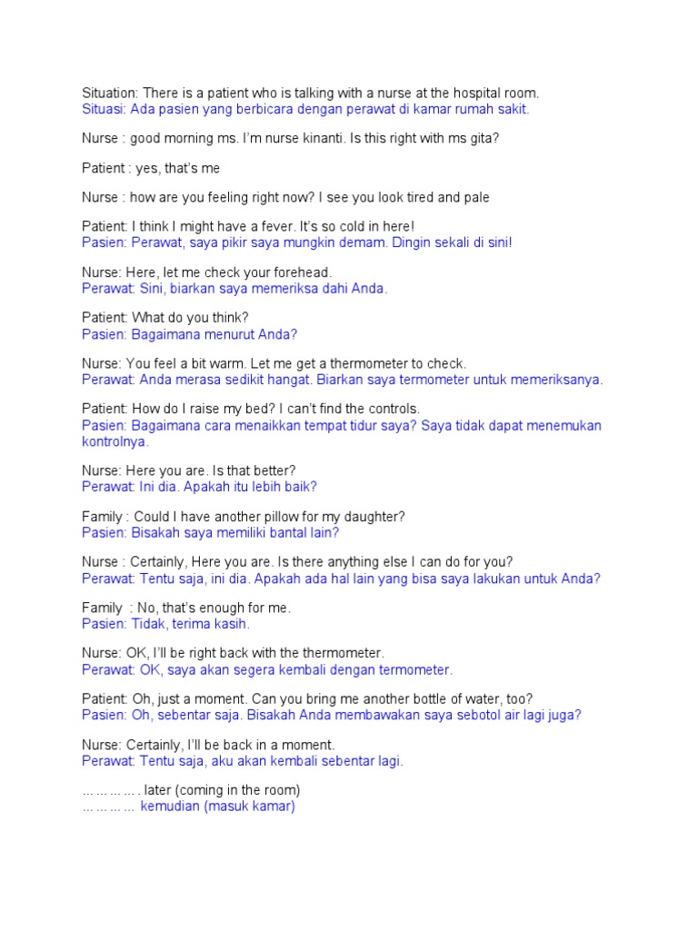 Dialog Health Problem Situation | PDF