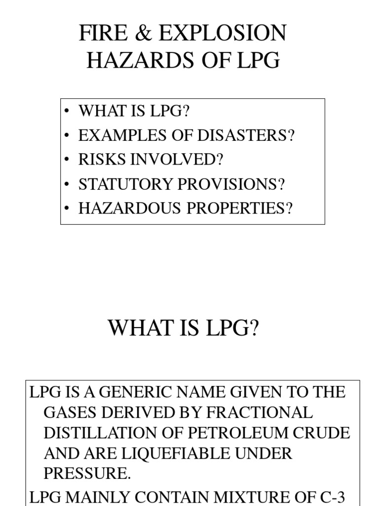 Fire & Explosion Hazards of LPG | PDF | Liquefied Petroleum Gas | Gases