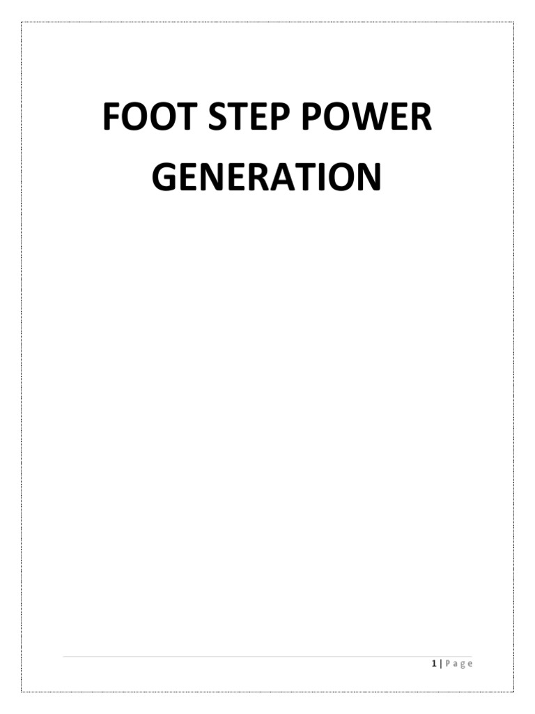 Foot Step Power Generation Project Report Mechanical Farm | PDF | Nut ...
