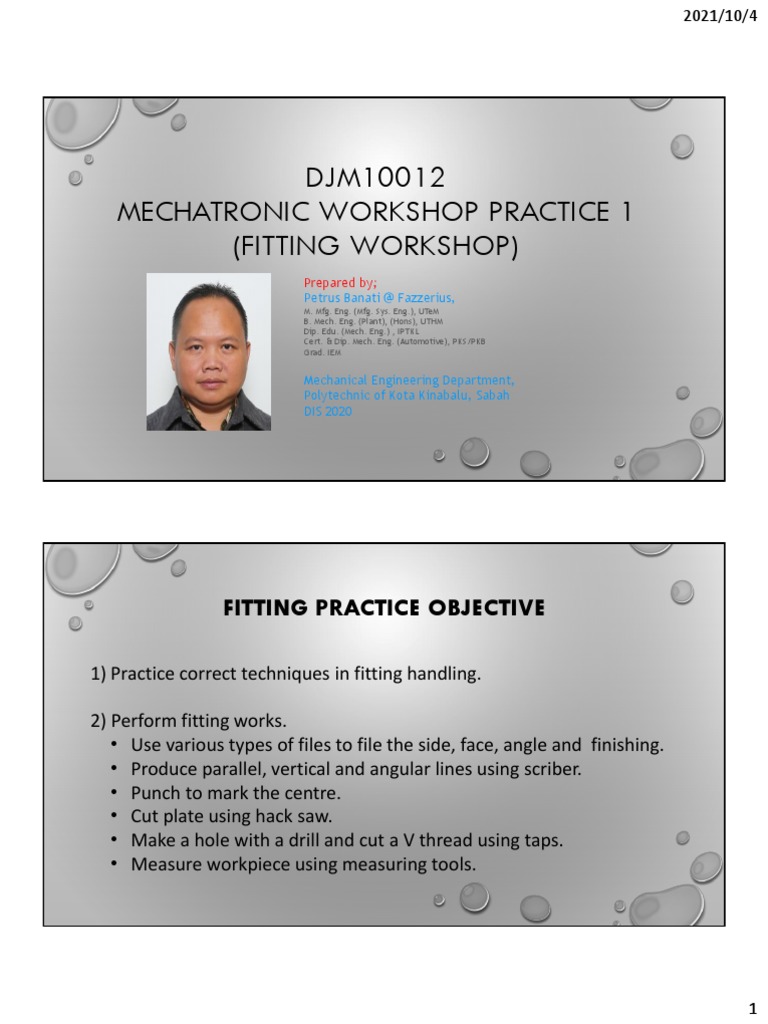 Fitting Workshop | PDF | Drilling | Manufactured Goods