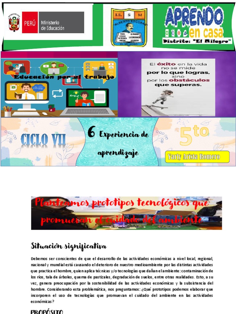 Experiencia de Aprendizaje 6 | Download grátis PDF | Sustentabilidad | Diseño