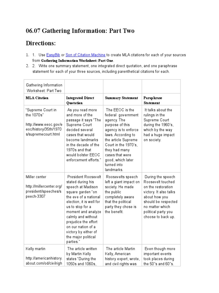 06.07 Gathering Information: Part Two Directions:: Easybib Son of ...