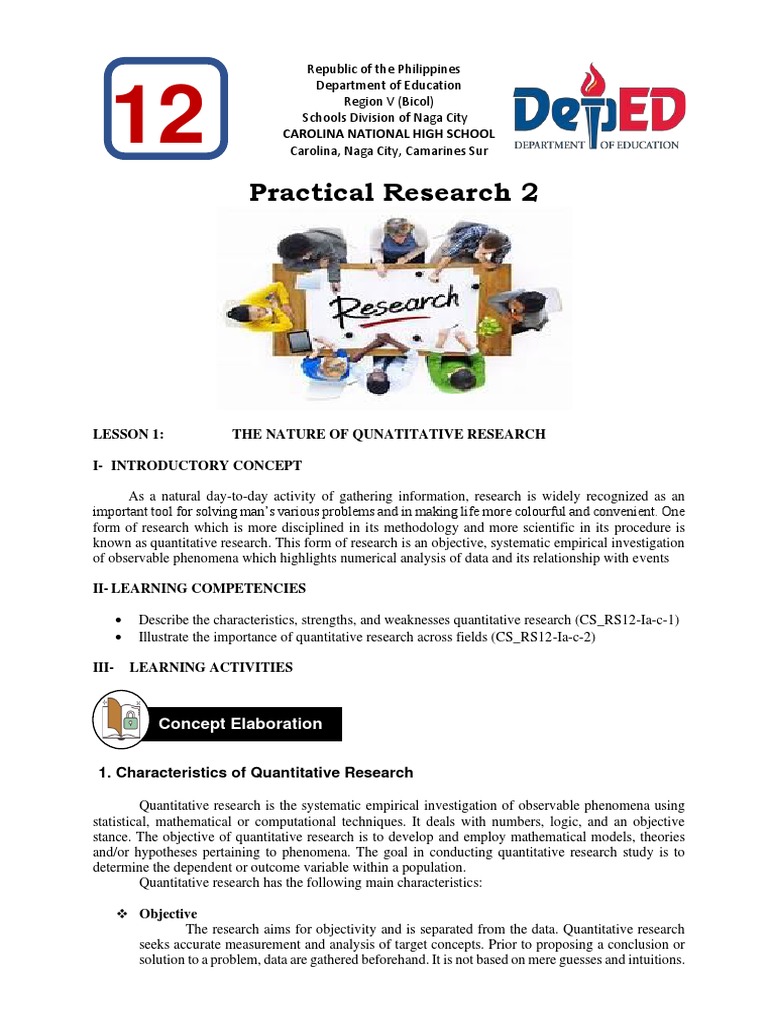 Module 1 | PDF | Quantitative Research | Statistics