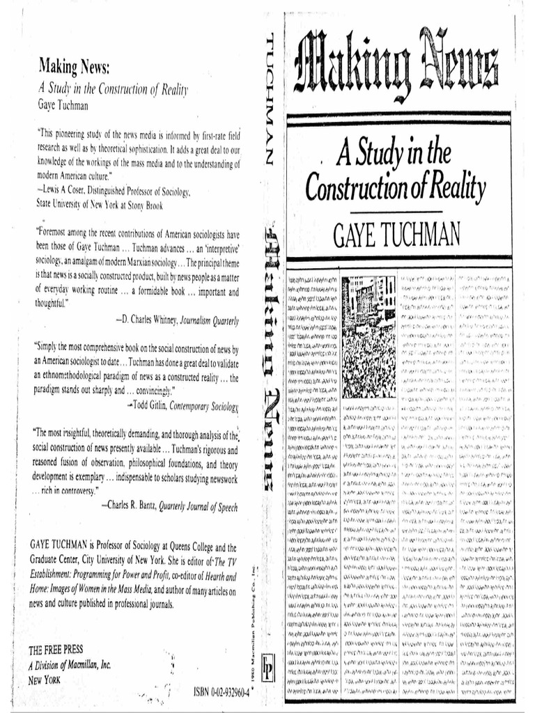 Gaye Tuchman - Making News - A Study in The Construction of Reality ...