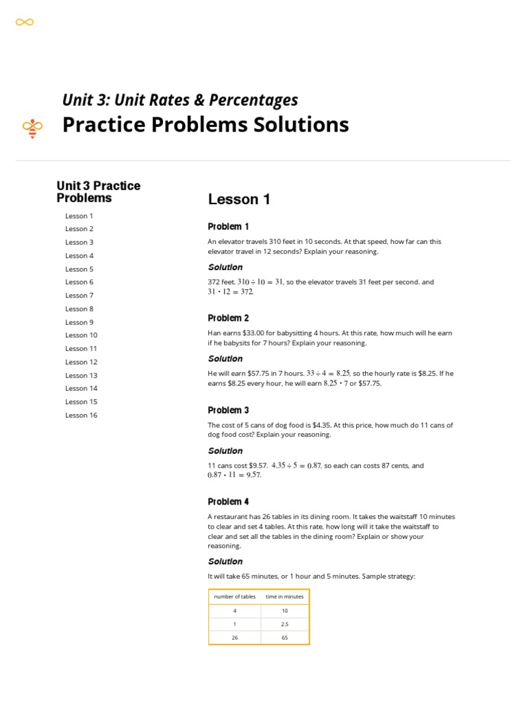 AnswersPractice Problems - Unit 3 - Open Up Resources | PDF | Volume ...