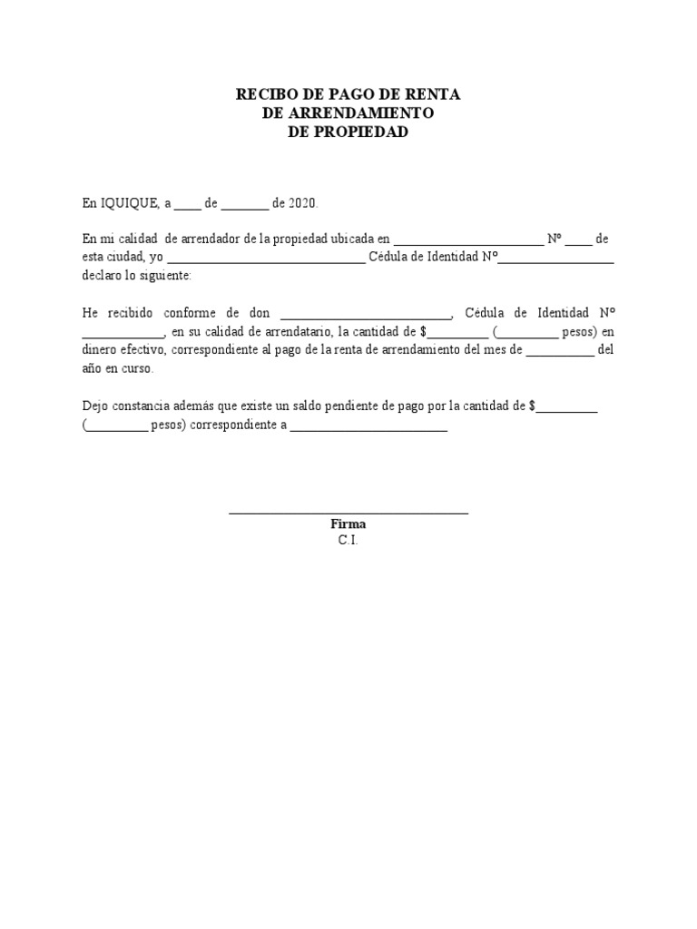 Recibo de Pago de Renta y Saldo Pendiente | PDF | Finanzas y dinero