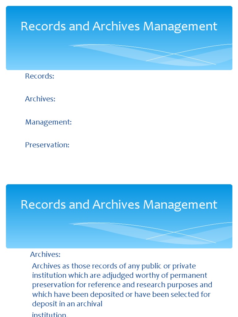 Records: Archives: Management: Preservation | PDF | Preservation ...