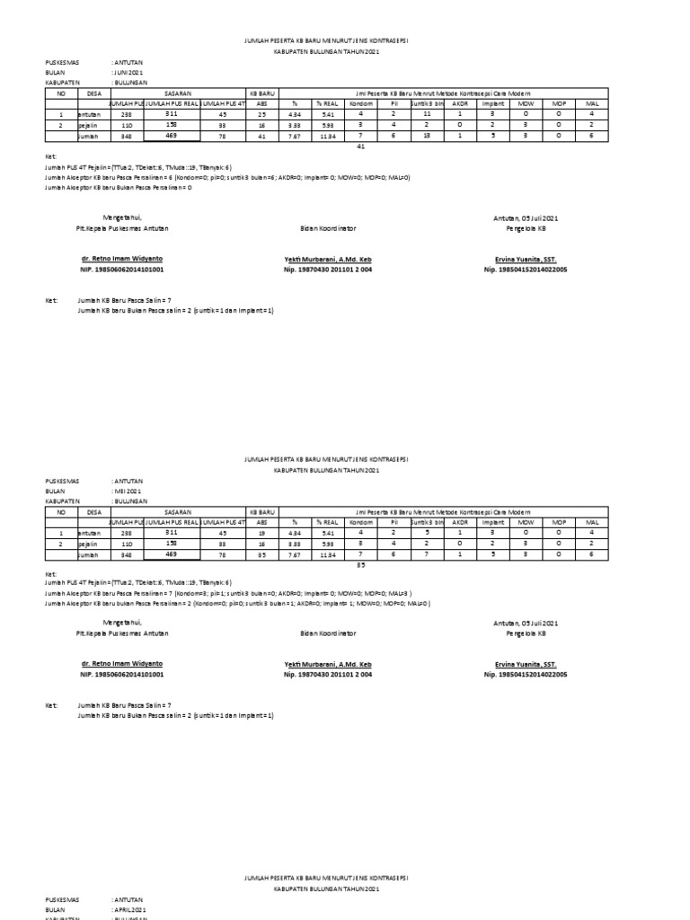 Laporan KB Baru 2021 | PDF