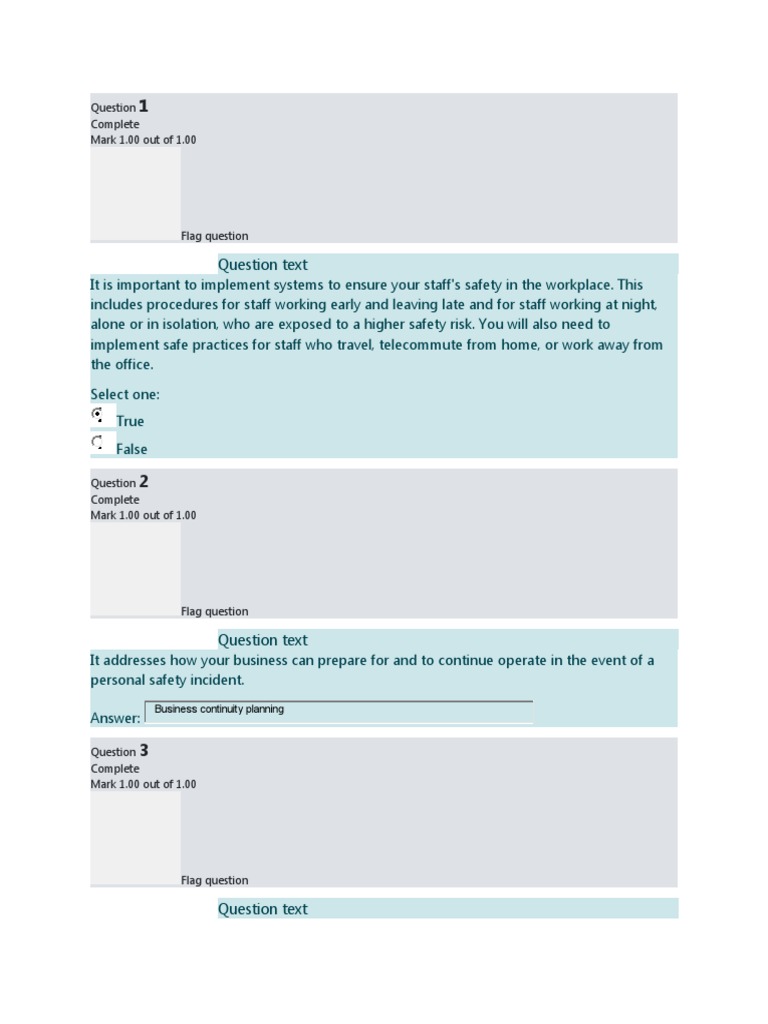Occupational Health and Safety Prelim Exam | PDF | Occupational Safety ...