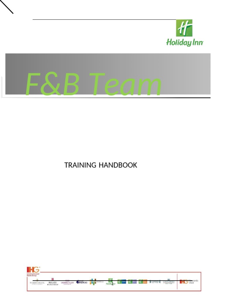 F&B Team Member Training Handbook | PDF | Credit Card | Menu