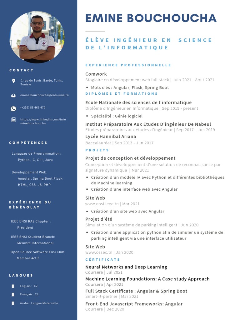 CV-Emine - BOUCHOUCHA (French Version) | PDF | Programmation web | Internet et Web