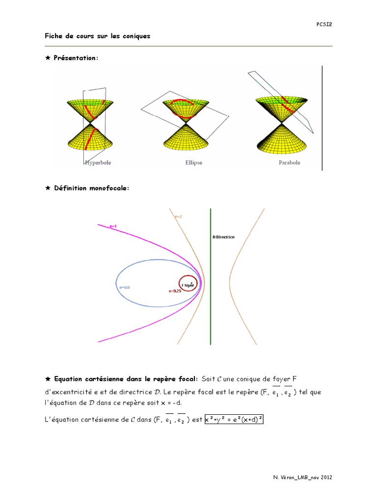 CONIQUES | PDF | Ellipse | Objets géométriques