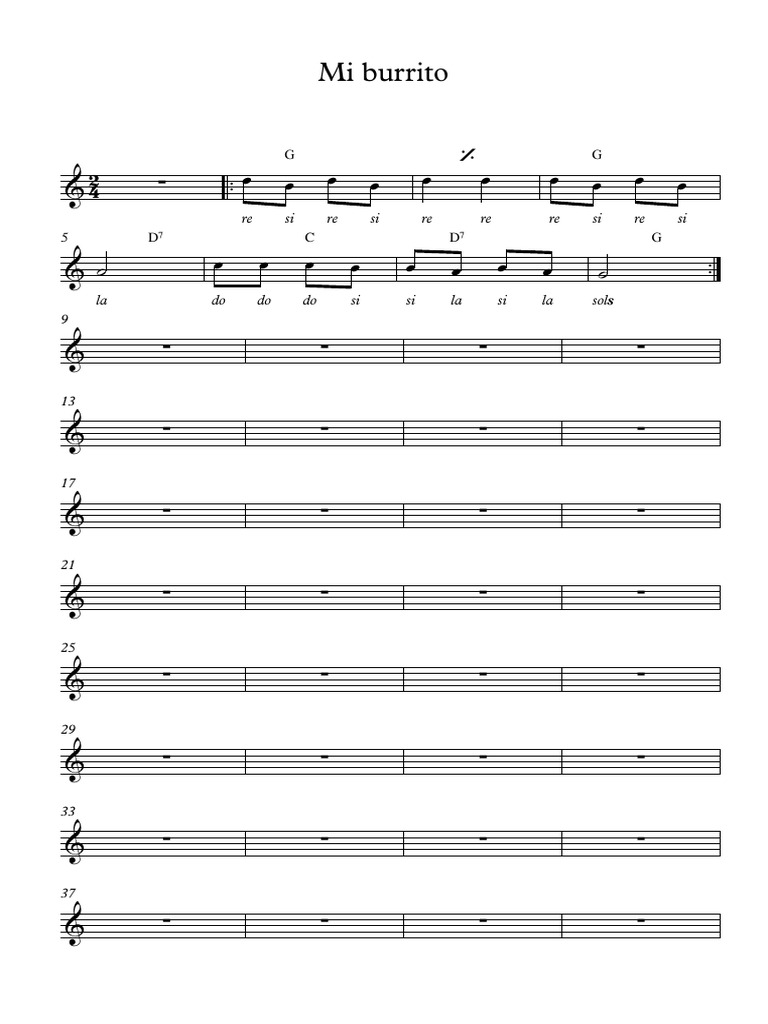 Mi Burrito - Partitura Completa | PDF