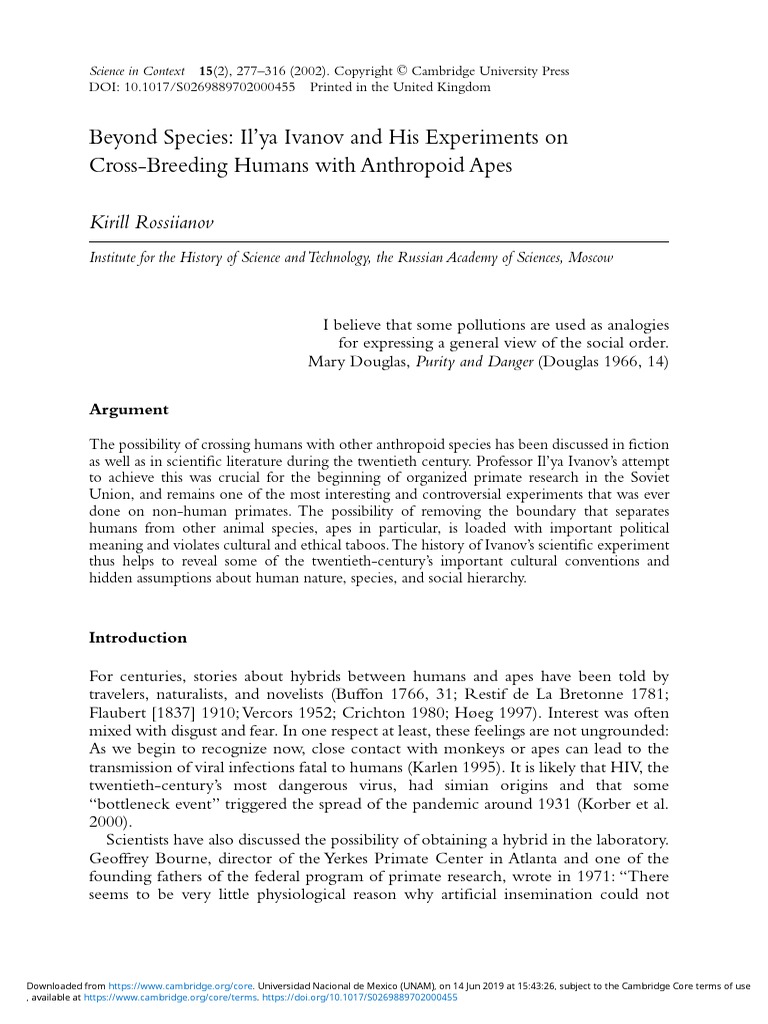 Beyond Species: Il'ya Ivanov and His Experiments On Cross-Breeding ...