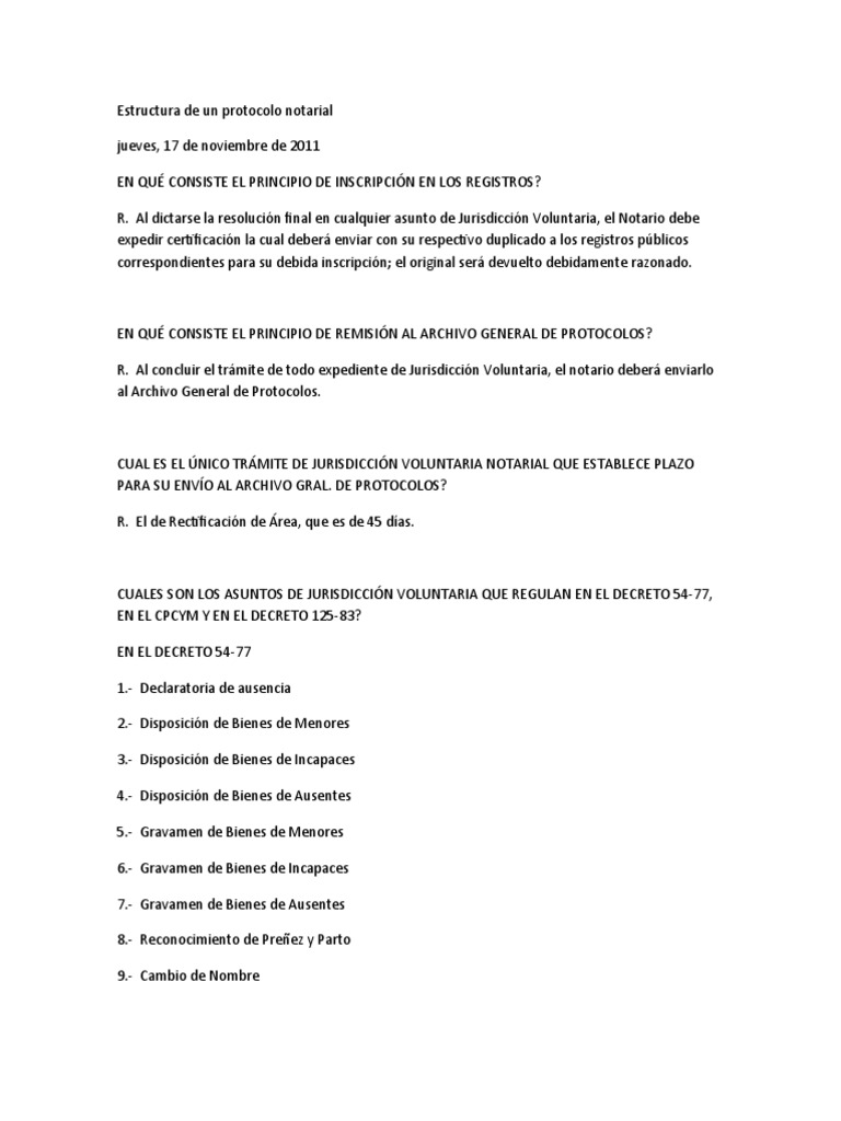Estructura de Un Protocolo Notarial | PDF | Justicia | Crimen y violencia