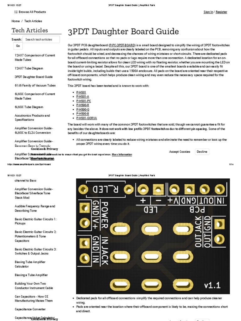 3PDT Daughter Board Guide - Amplified Parts | PDF | Printed Circuit ...