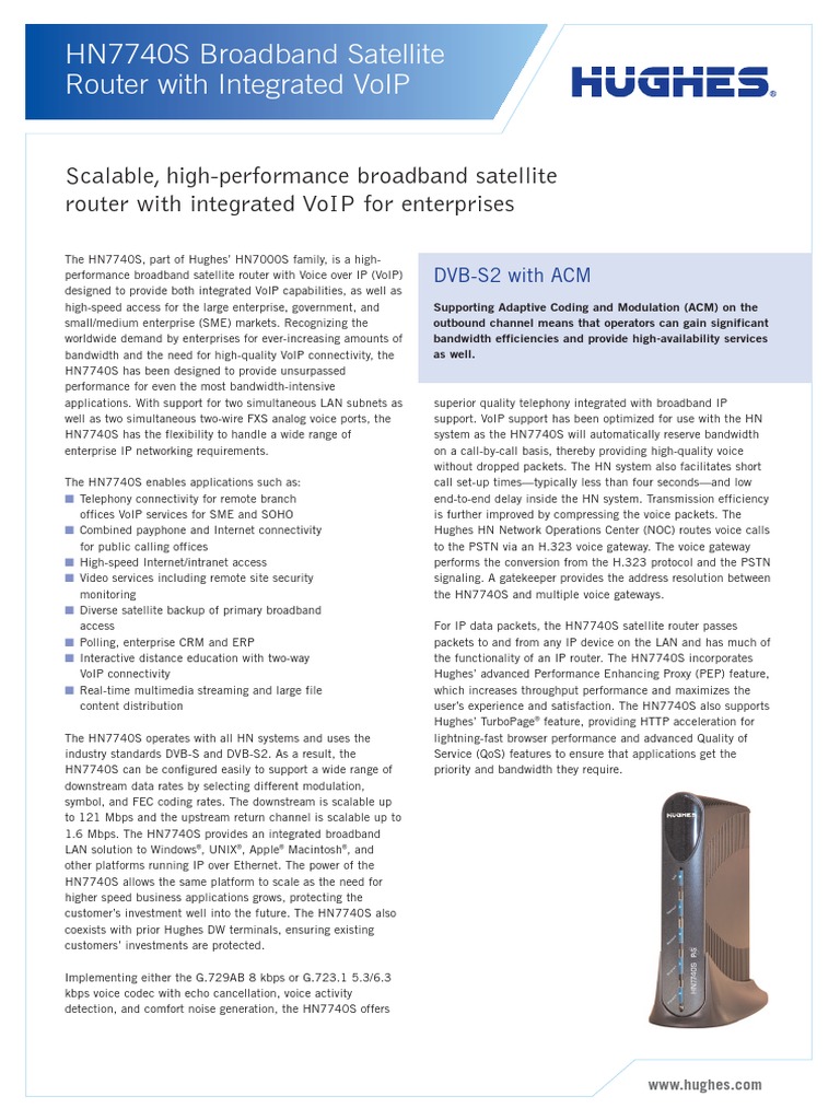 HN7740S Broadband Satellite Router With Integrated VoIP | PDF | Voice ...