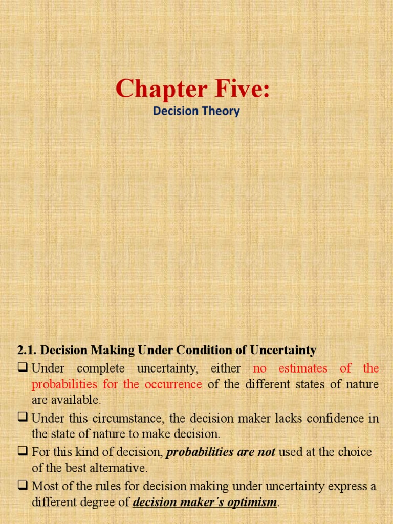 Ch-5 Decision Making | PDF | Applied Mathematics | Statistics