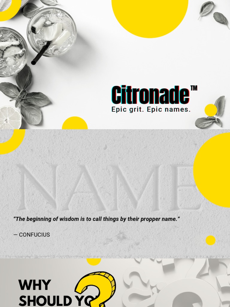 Citronade - FI London - Naming Presentation | Download Free PDF | Brand ...
