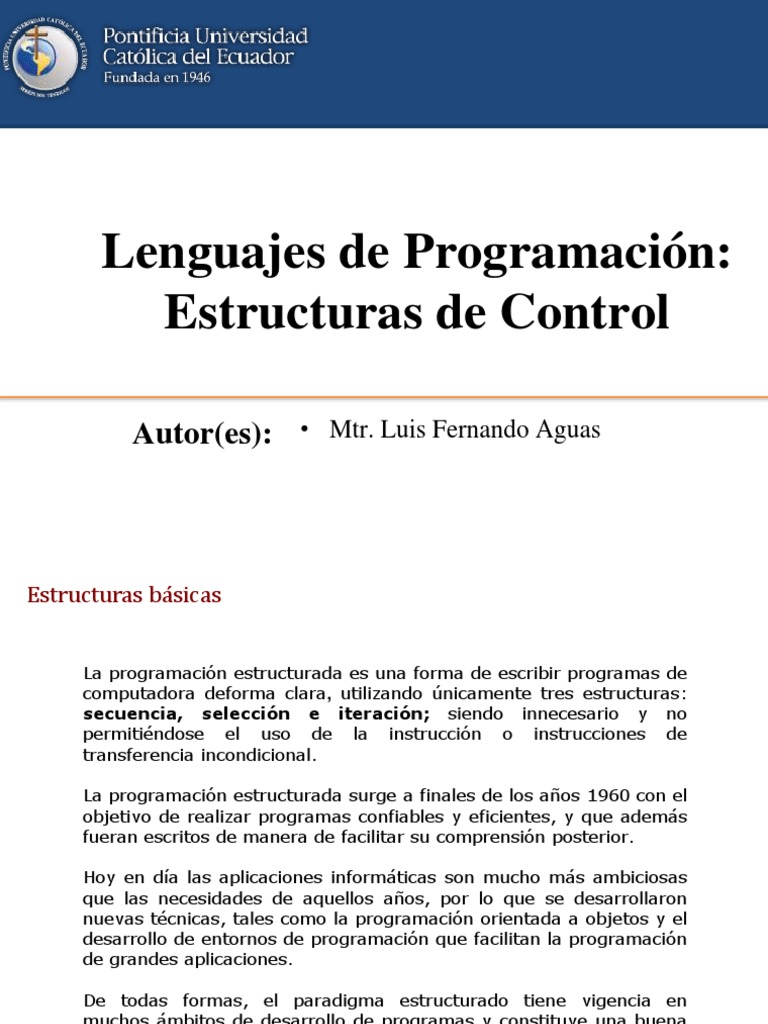 Lenguajes de Programación: Estructuras de Control: Autor (Es) | PDF ...