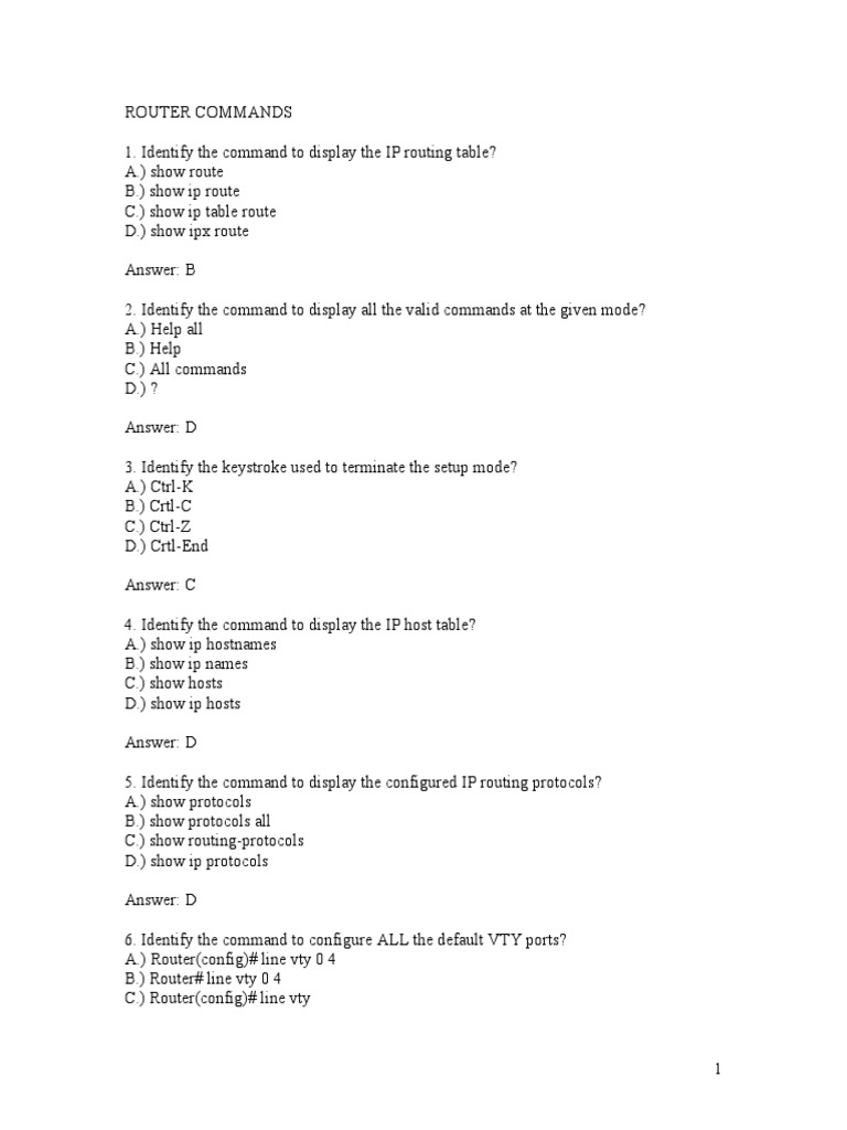 Cisco Ccna Ios Commands 02 Pdf Ip Address Router Computing