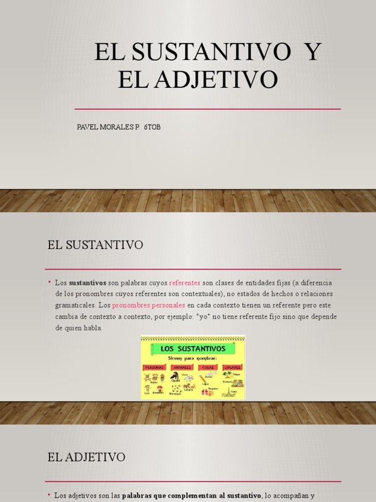 El Sustantivo y El Adjetivo | PDF | Artes del Lenguaje y Comunicación ...