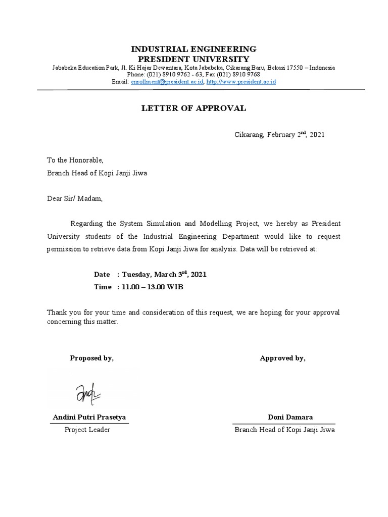 Approval Letter + Statement Letter | PDF