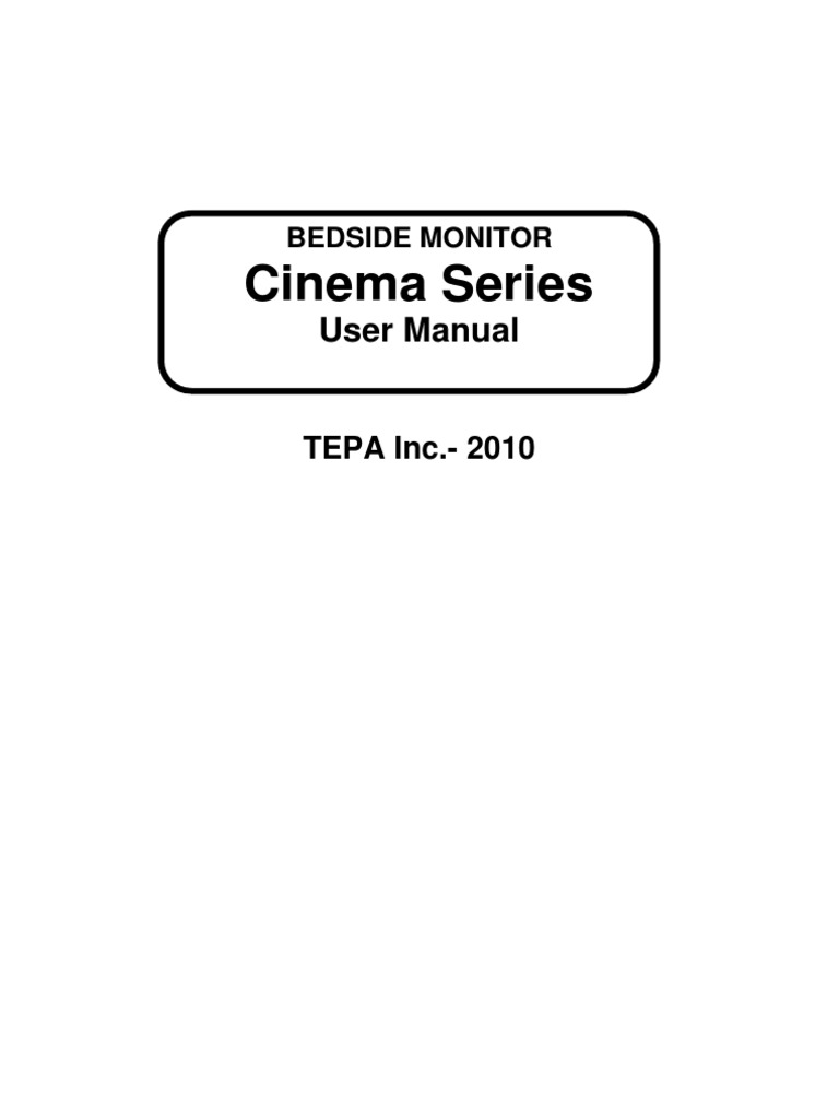 Cinema User Manual en 808 | PDF | Monitoring (Medicine) | Blood Pressure