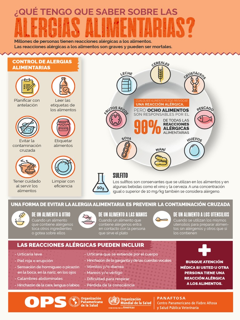 Food Allergens Infographic A4 PRINT Spanish | PDF | Alergia | Medicina