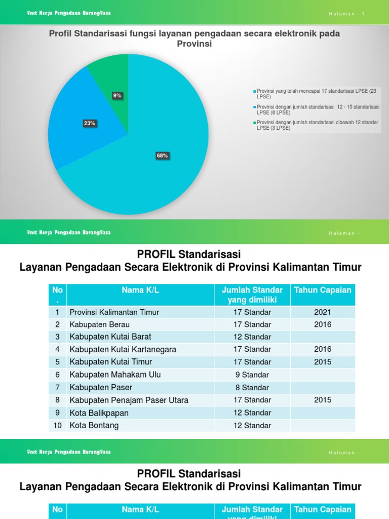 Profil Standarisasi LPSE Se Prov Kaltim | PDF | Komputer
