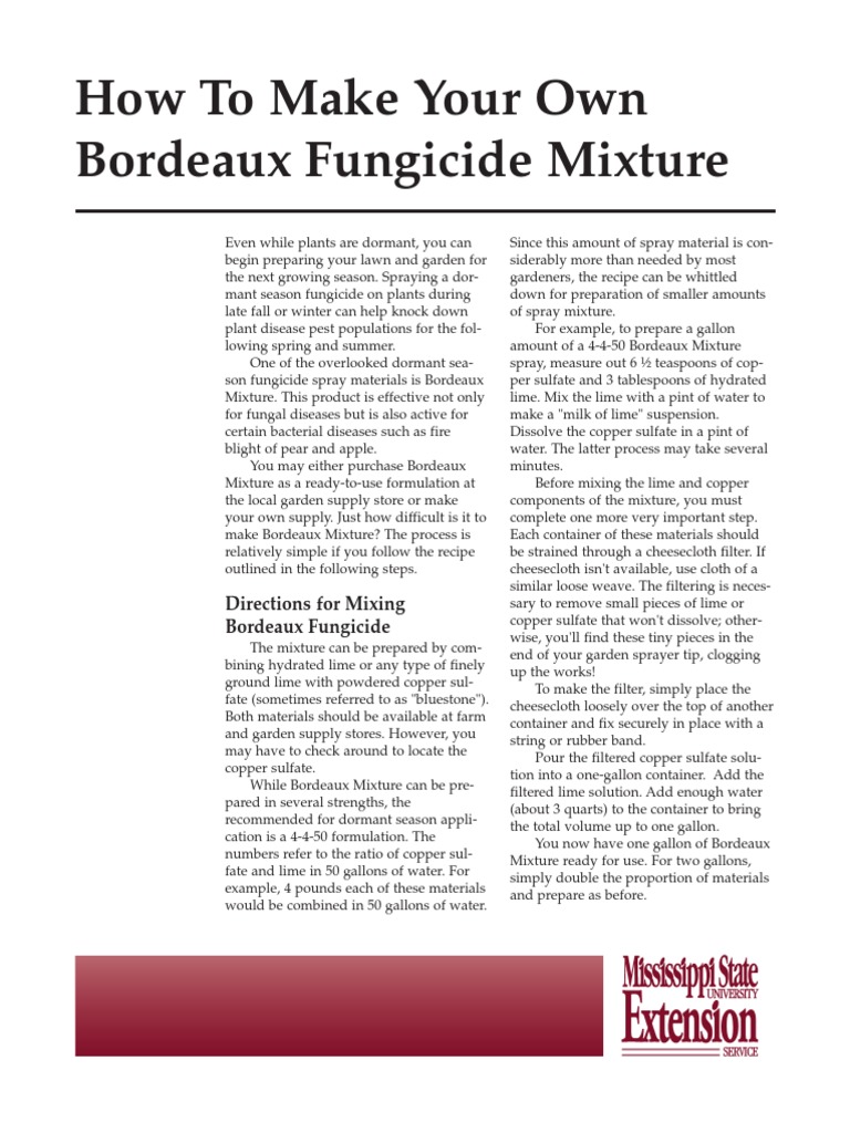 How To Make Your Own Bordeaux Fungicide Mixture | PDF | Lime (Material ...