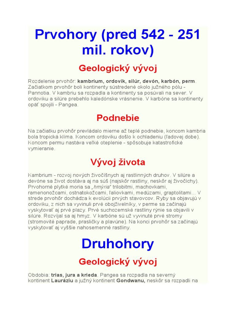 Prvohory | PDF