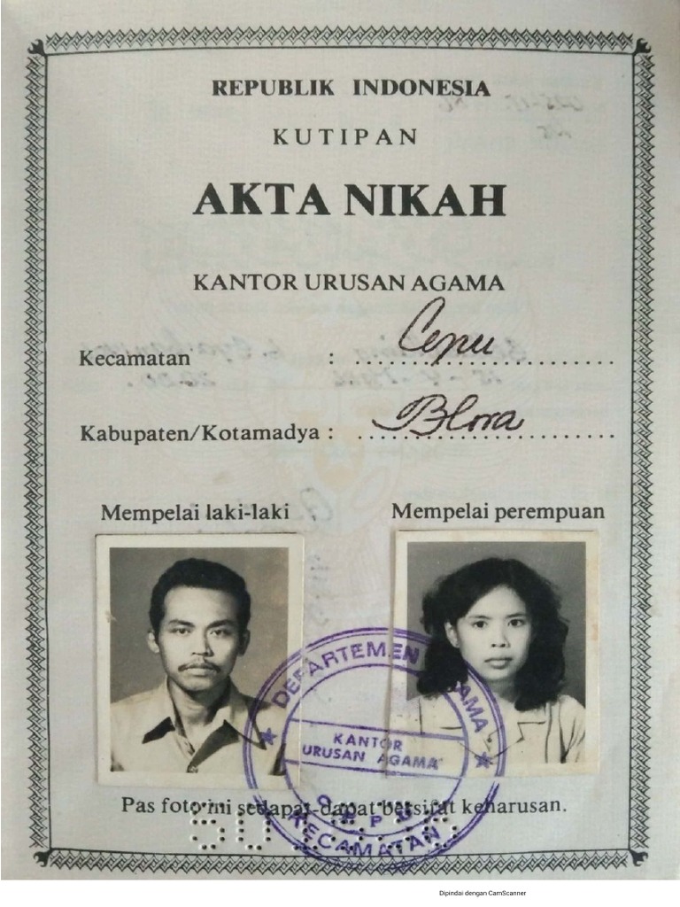 Surat Nikah Abah | PDF
