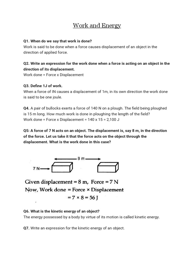 Work and Energy | PDF | Force | Power (Physics)