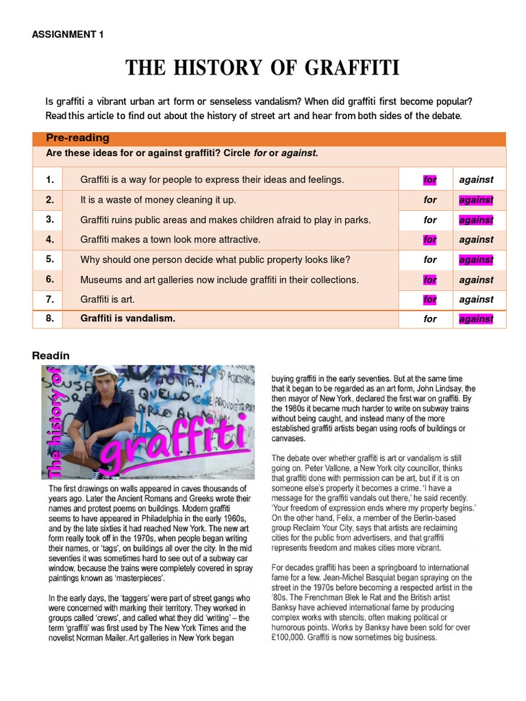 ASSIGNMENT 1 - The History of Graffiti (4°) | PDF | Graffiti | Vandalism