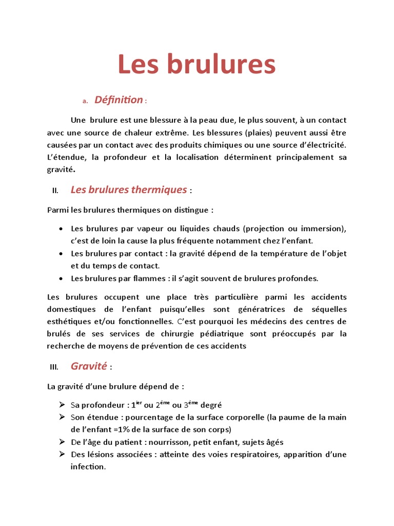 Les Brulures | Descargar gratis PDF | Brûlure | Épidémiologie