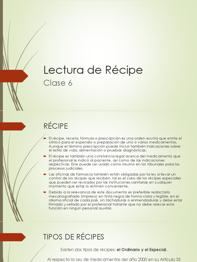 Lectura de Recipe | PDF | Farmacia | Medicamentos con receta