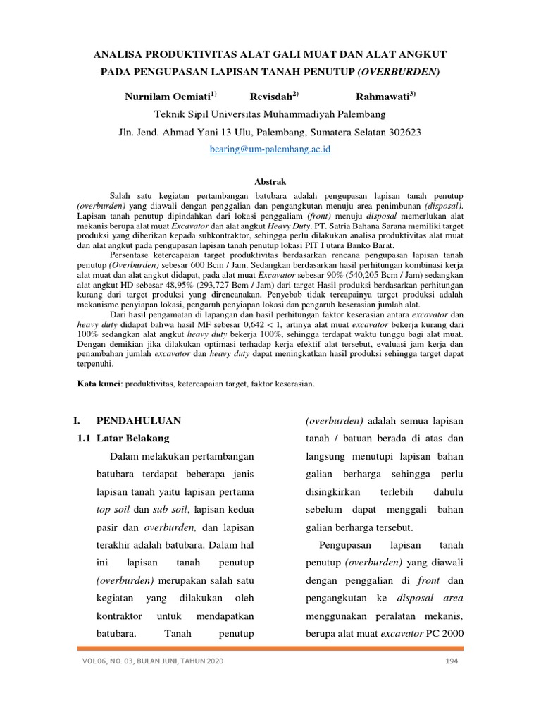 Analisa Produktivitas Alat Gali dan Angkut | PDF