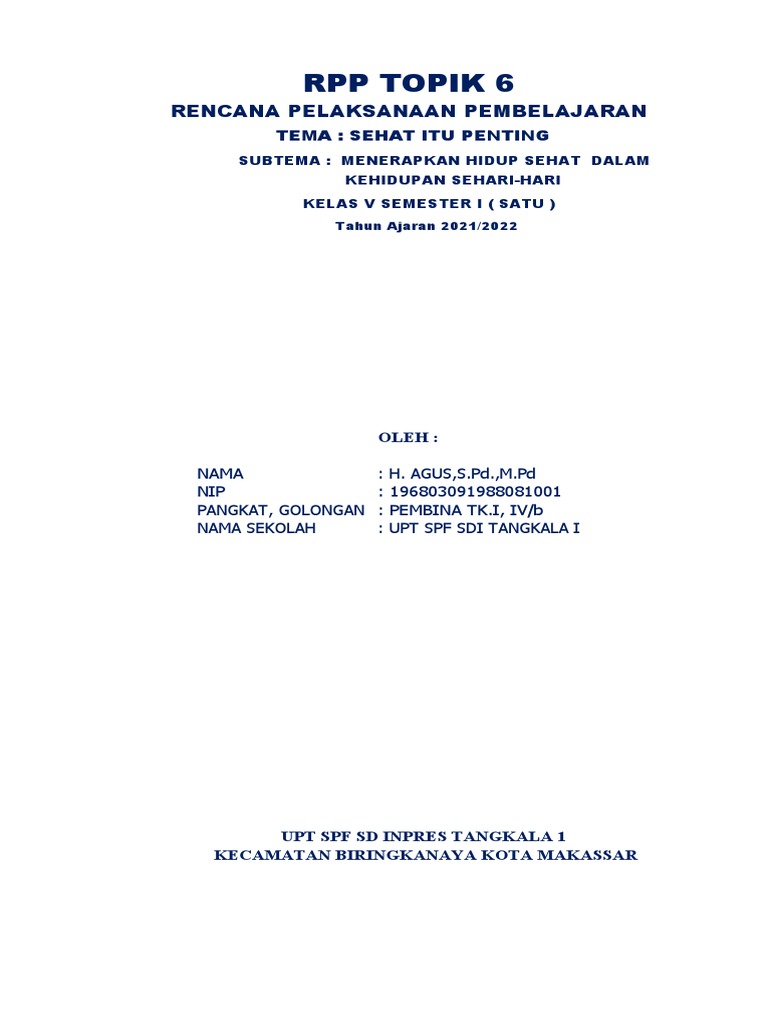 RPP Topik 6 | PDF
